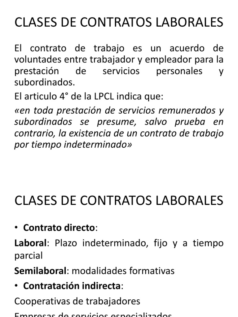 Contratos Laborales | PDF | Derecho laboral | Economias
