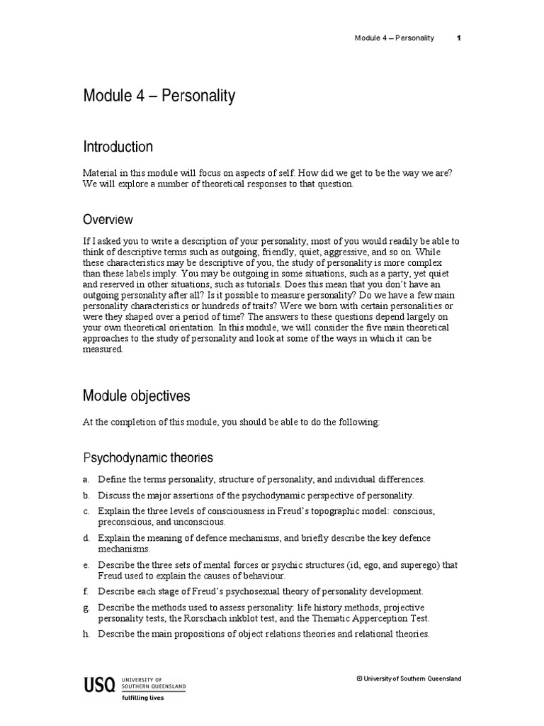 Psychology Module 4 | PDF | Id | Psychology