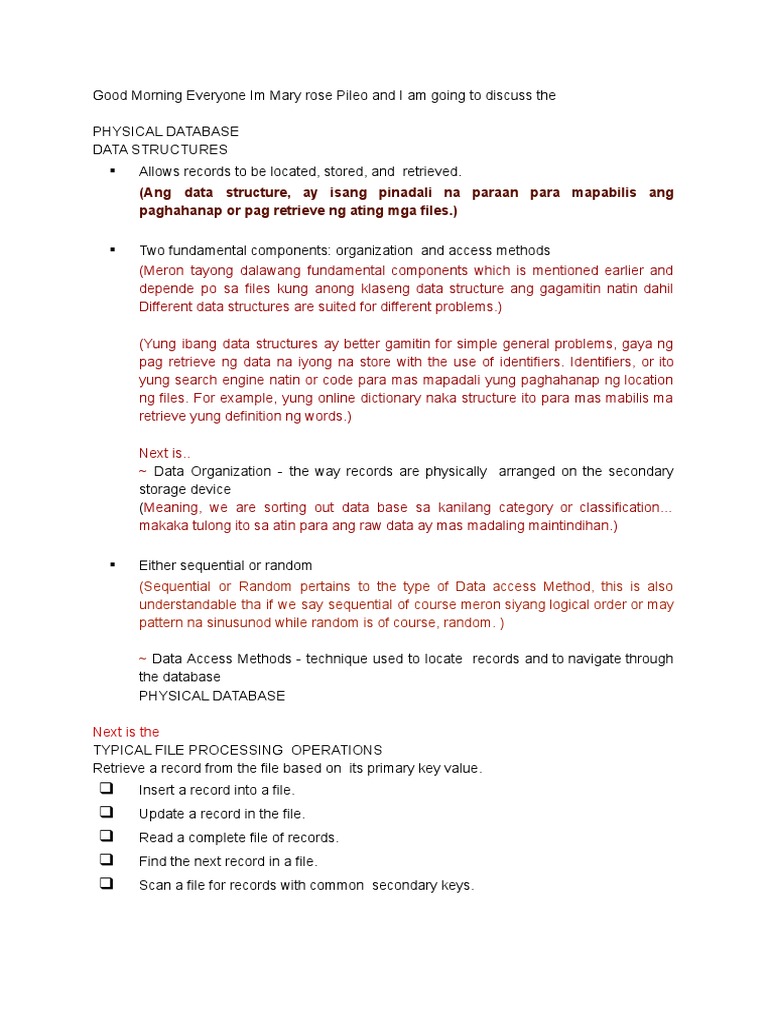 Ang Data Structure, Ay Isang Pinadali Na Paraan para Mapabilis Ang ...