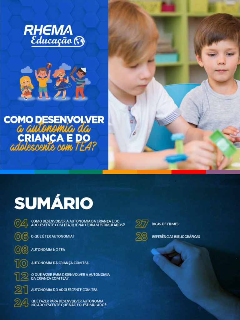 Como desenvolver a autonomia da criança e do adolescente com TEA | PDF ...