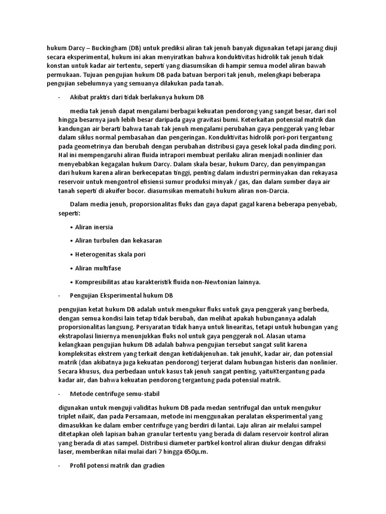 Hukum Darcy | PDF