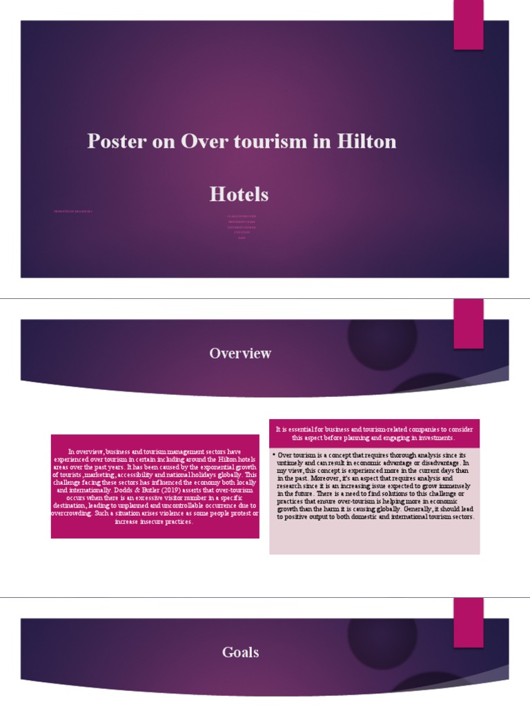 Poster On Over Tourism in Hilton Hotels | Download Free PDF | Tourism ...