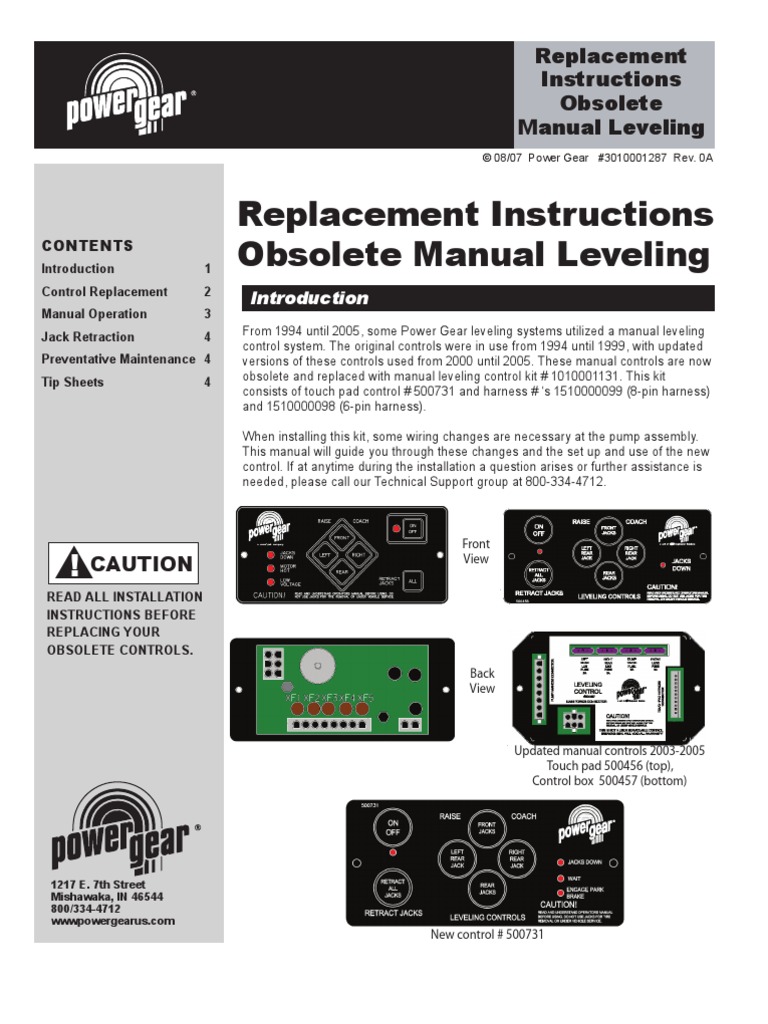 Replacement Instructions Obsolete Manual Leveling | PDF | Electrical ...