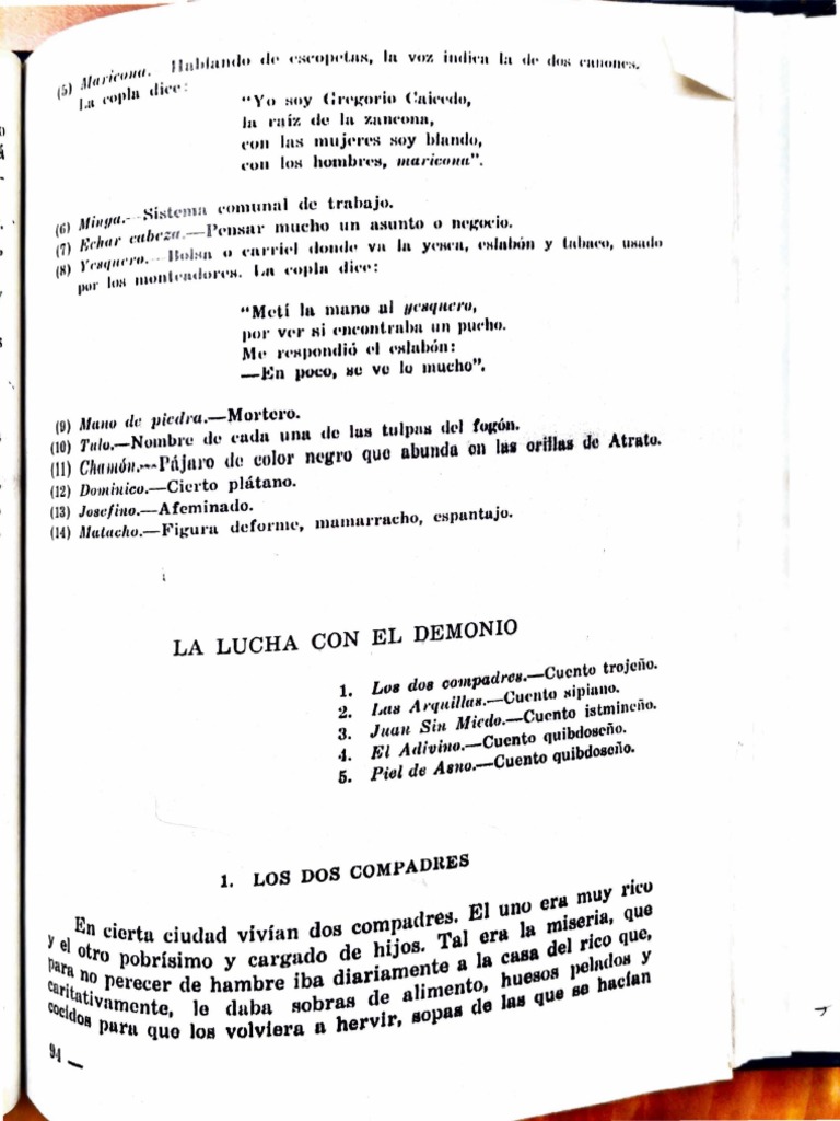 Los Dos Compadres - Leyendas y Cuentos de La Raza Negra | PDF