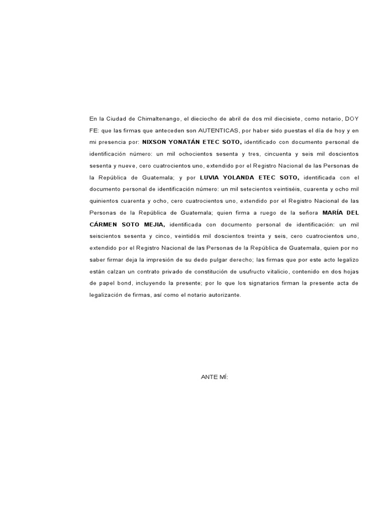 5 Autentica de Firma A Ruego Del Presentado | PDF