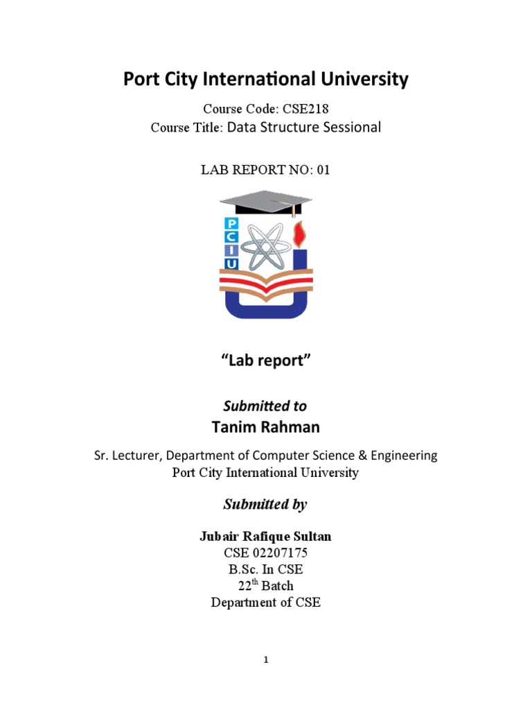 Data Structure Lab Report | PDF | Array Data Structure | Software Engineering