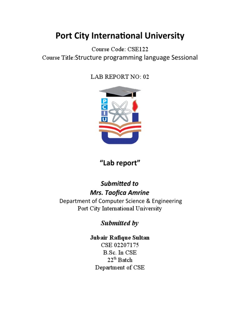 Port City International University: Structure Programming Language Sessional | PDF | Art