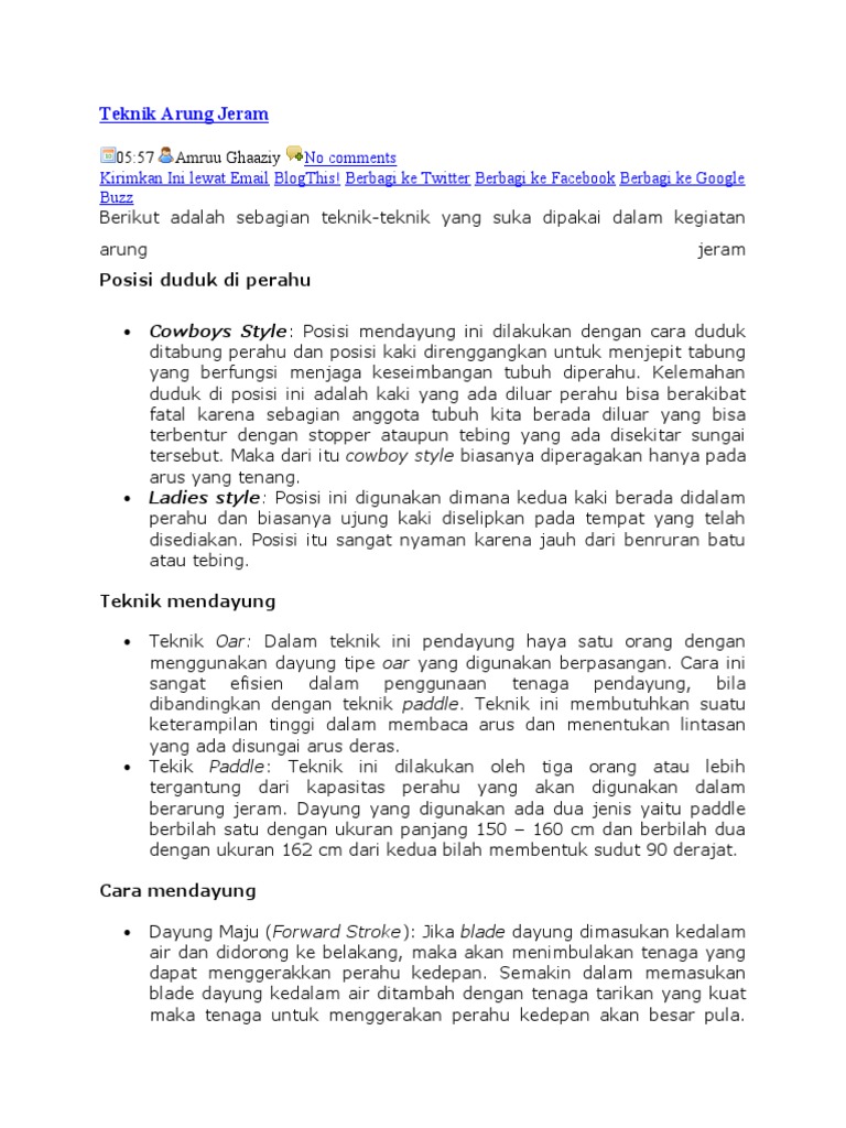 Teknik Arung Jeram | PDF