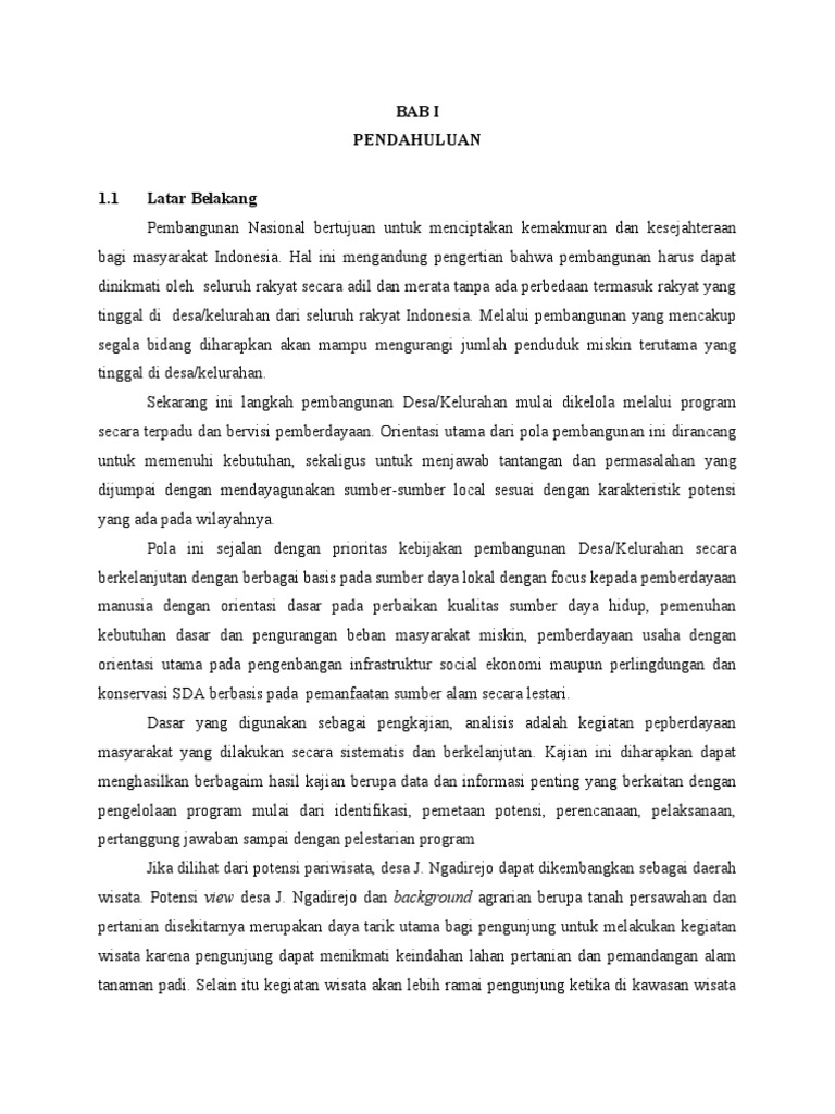 Proposal Master Plan Desa Wisata | PDF