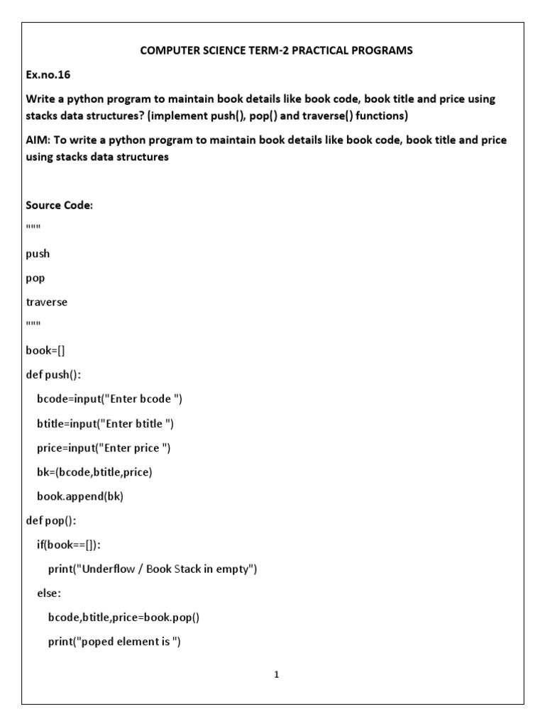 Computer Science Term2 Practical Programs | PDF | Computer Engineering | Computing