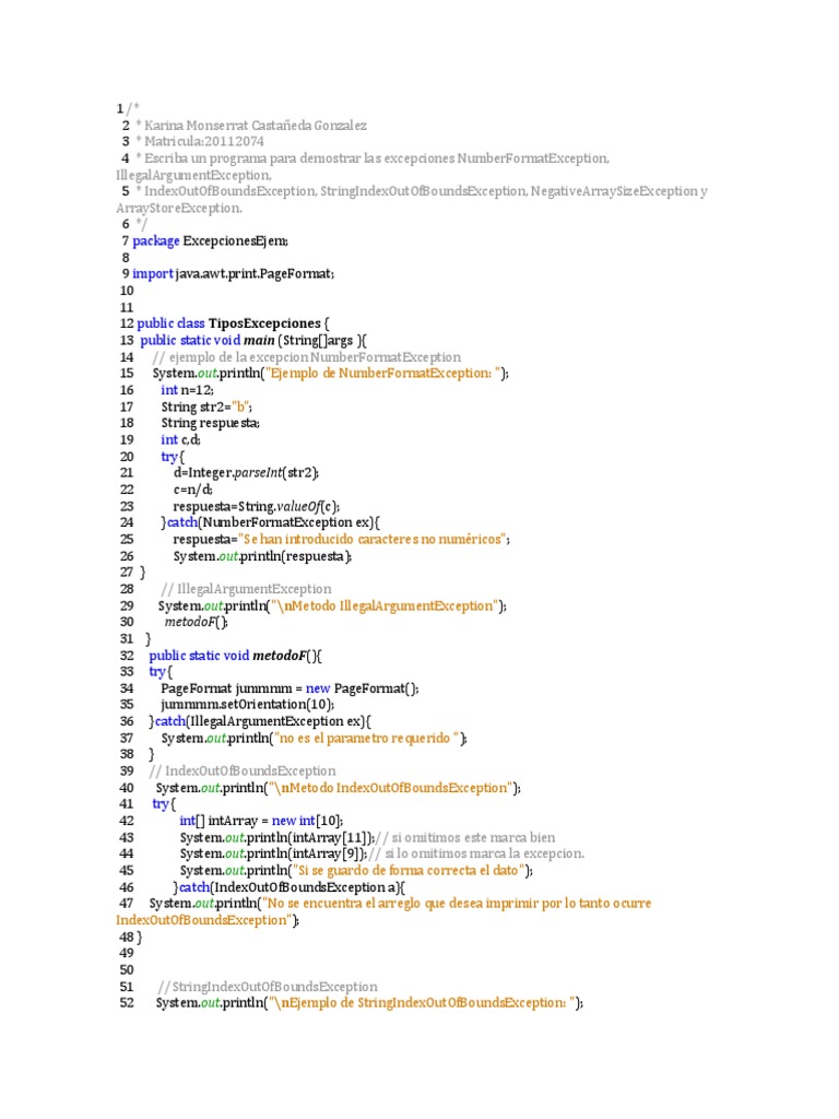 Manejo de Excepciones en Java | PDF | Programación de computadoras
