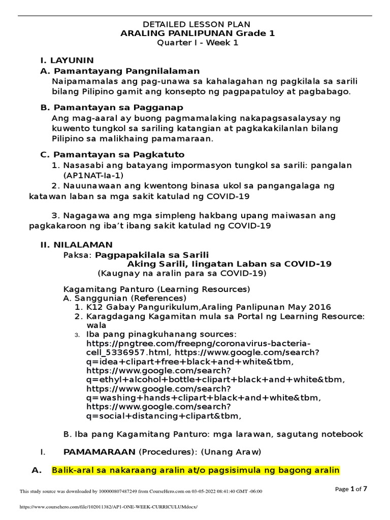 Ap1 One Week Curriculum | PDF