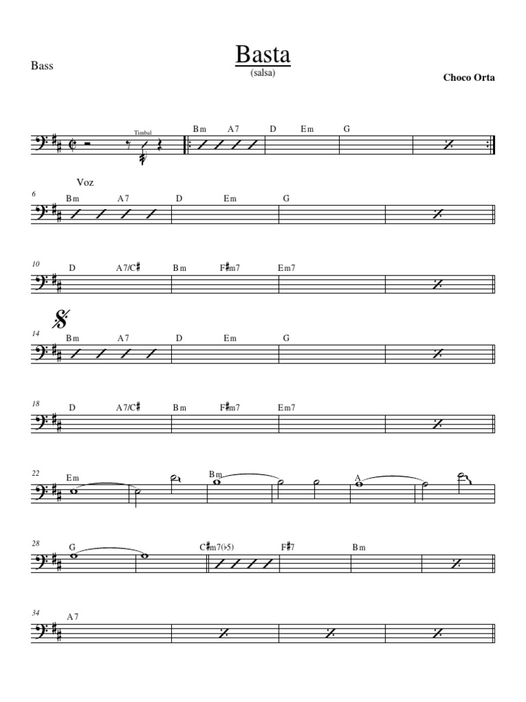Basta (Salsa) - Bass | PDF