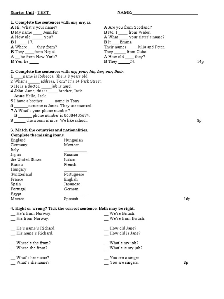 Starter Unit Test | PDF