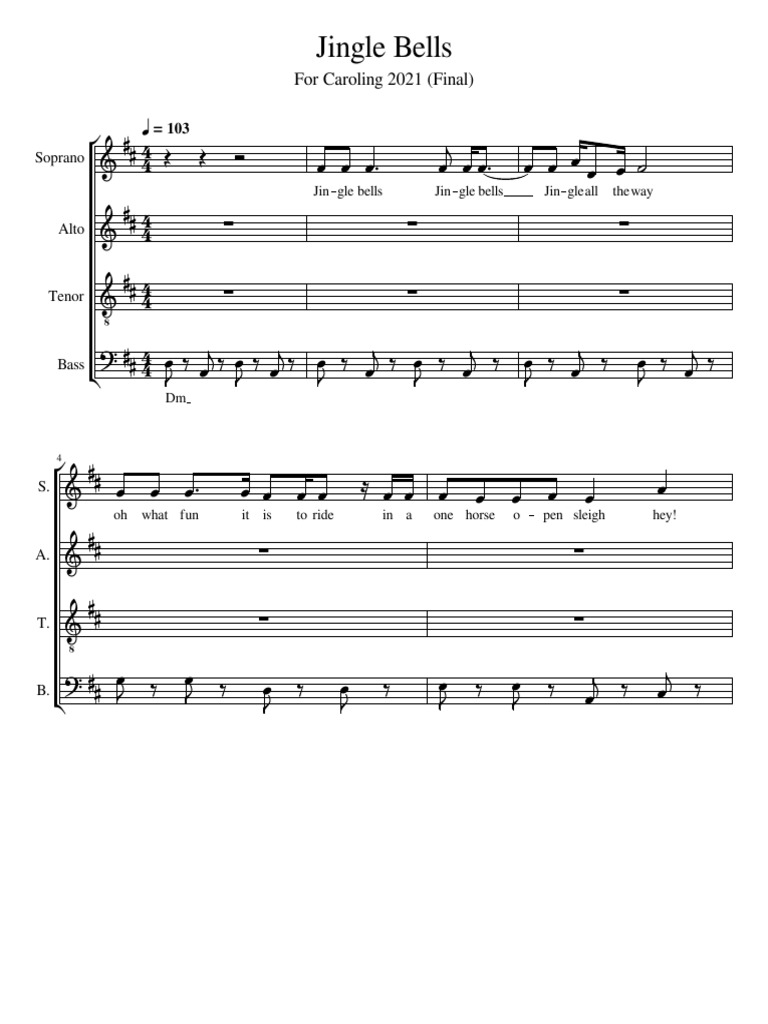 Jingle - Bells Music Sheet | PDF | Musical Compositions | Musical ...
