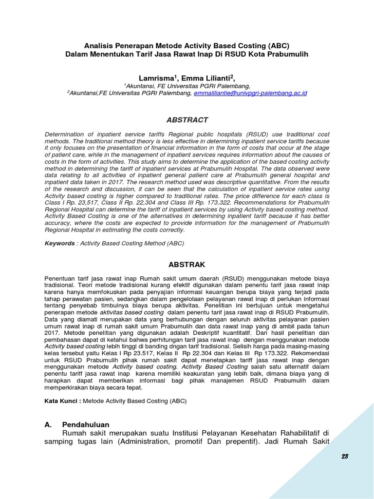 Analisis Penerapan Metode Activity Based Costing (ABC) Dalam Menentukan ...