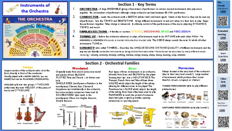 KO Music Y7 3.2 Instruments of The Orchestra | PDF | Orchestras | Brass ...