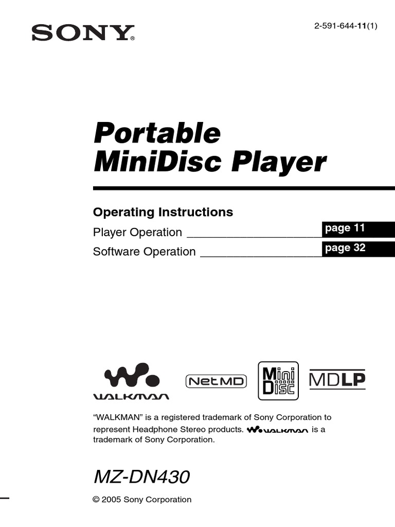 Psyc Net MD Walkman MZ-DN430 | PDF | Computers