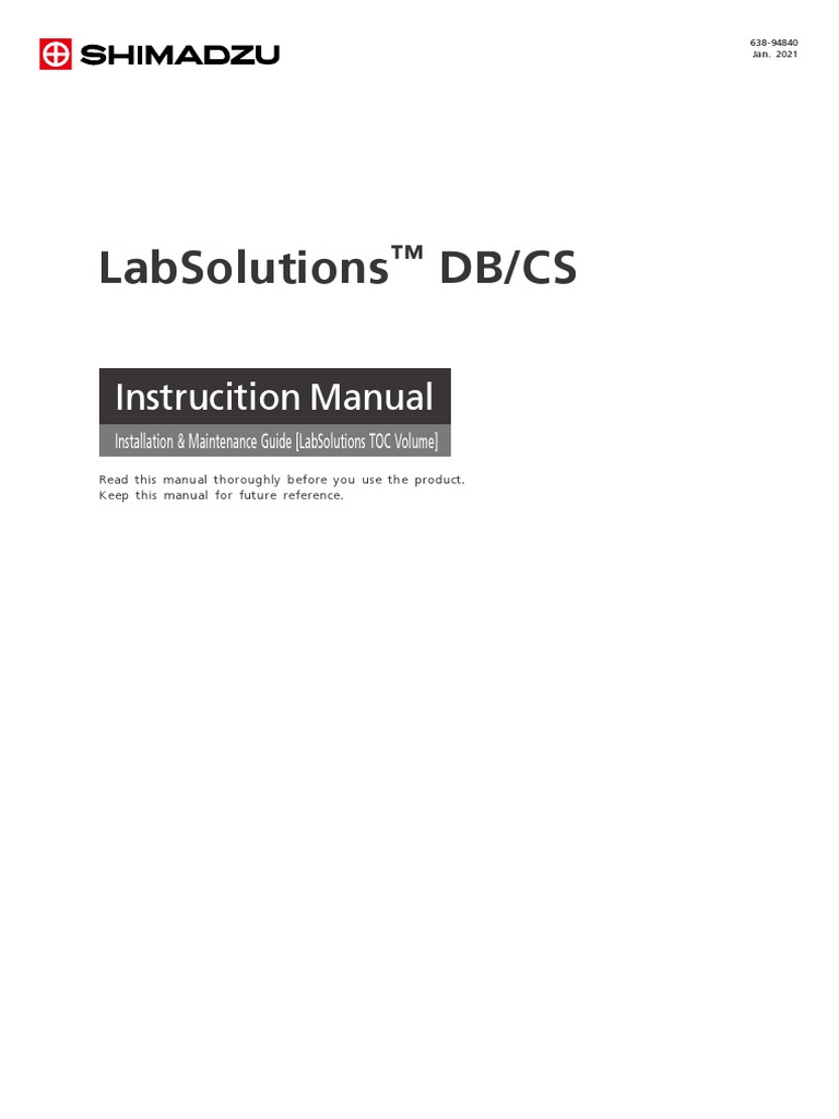 Labsolutions DB/CS: Instrucition Manual | PDF | Legal Liability | Server (Computing)