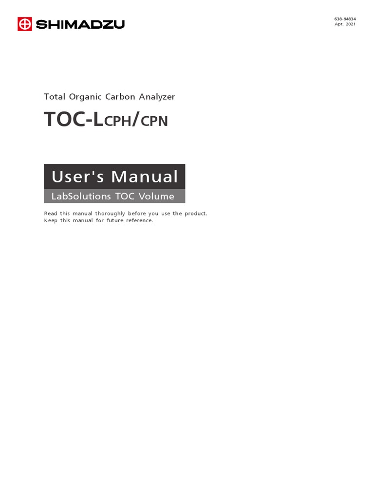 638-94834 Toc-L CPH-CPN Um en Labsolutionstoc | PDF | Total Organic ...