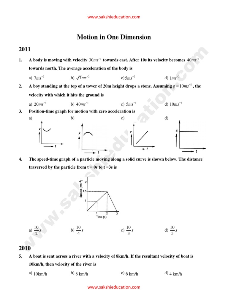 MotionDimension - 1D | PDF | Acceleration | Velocity