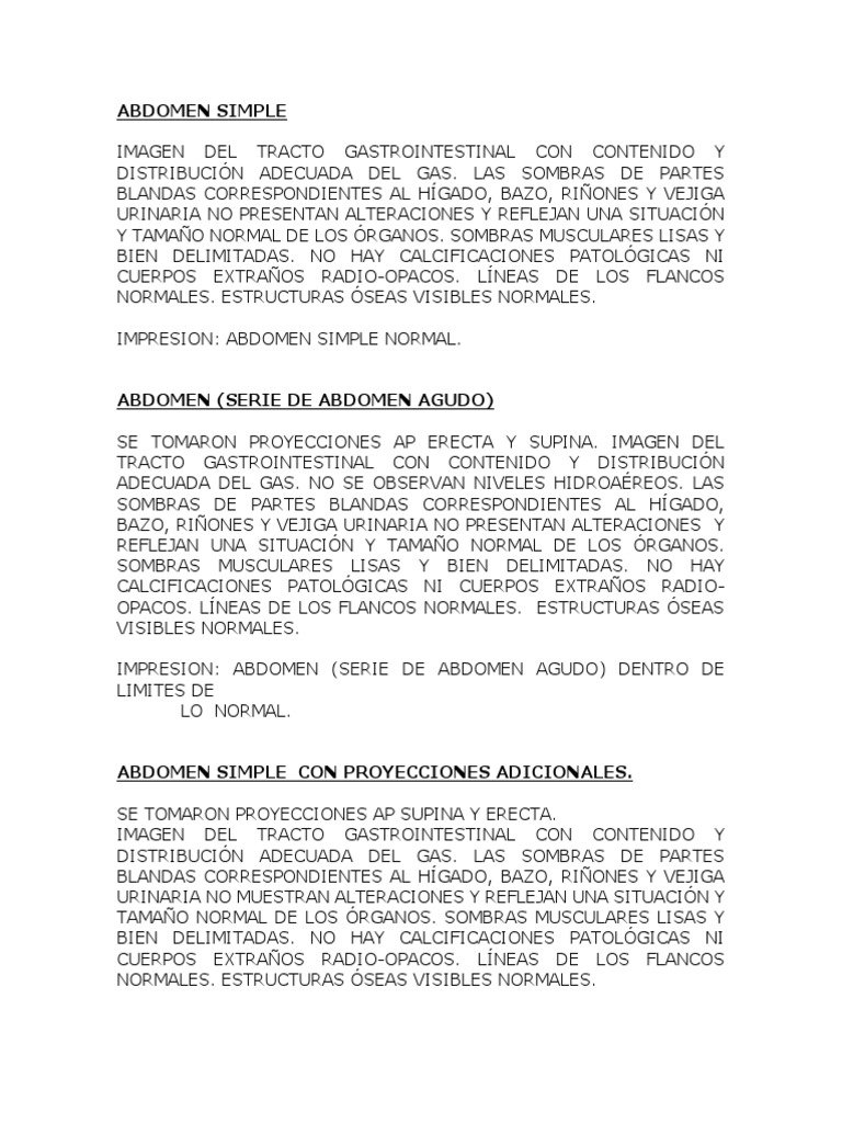 Abdomen Simple | PDF