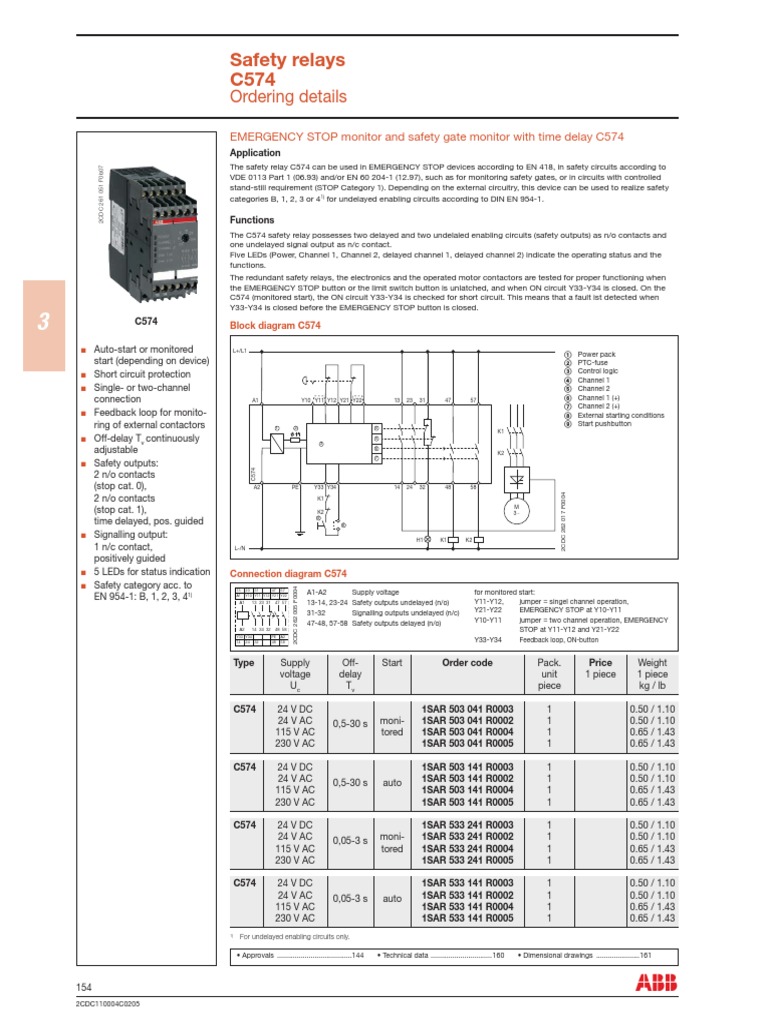 Safety Relays C574: Ordering Details | PDF | Relay | Equipment