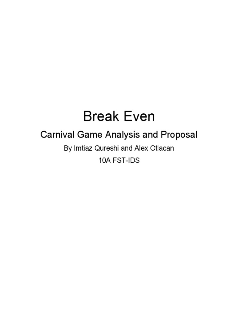 Break Even: Carnival Game Analysis and Proposal | PDF | Probability | Odds