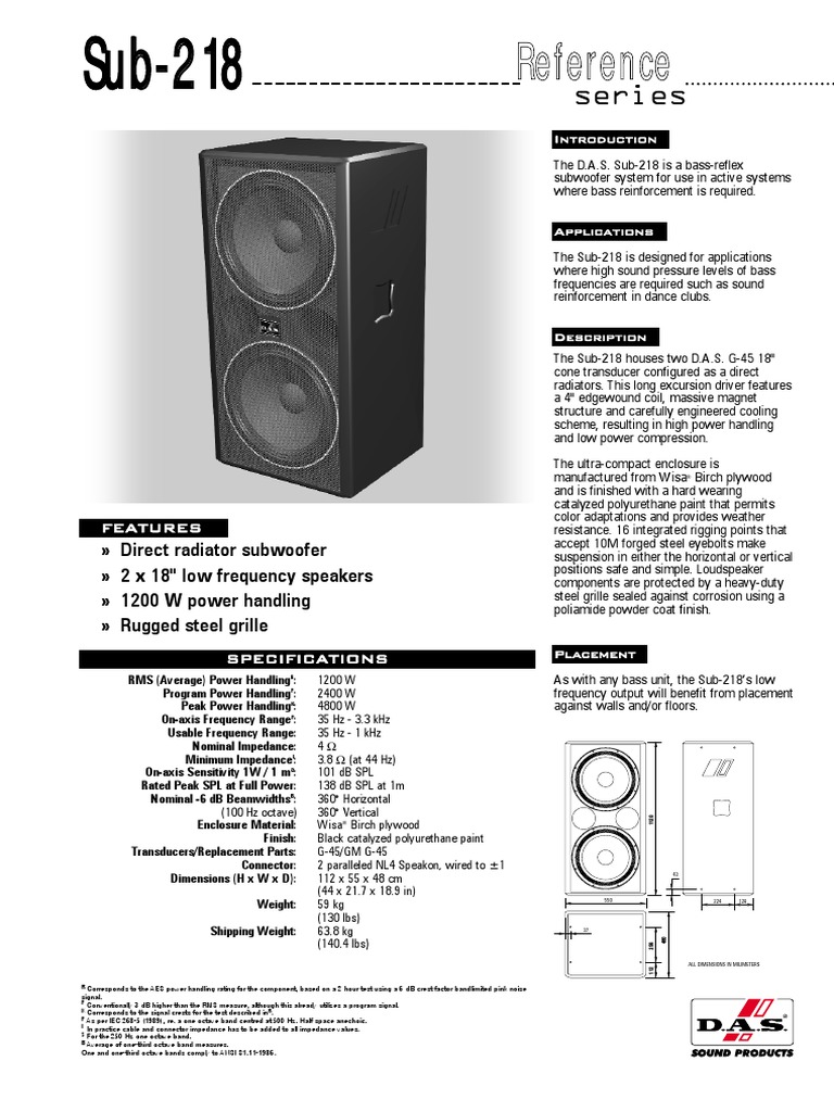 Sub 218 | PDF | Loudspeaker | Acoustics