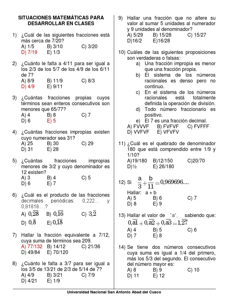 Sistema de Racionales Jose Marco EJERCICIOS 2013 | PDF | Número ...