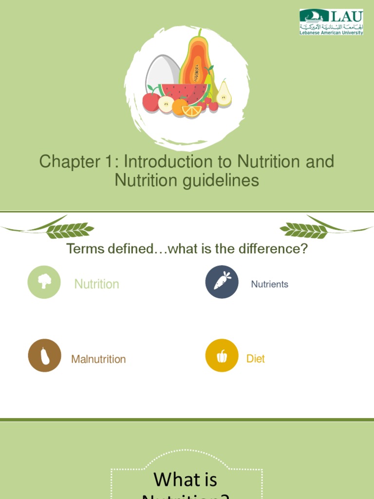 Chapter 1: Introduction To Nutrition and Nutrition Guidelines | PDF ...