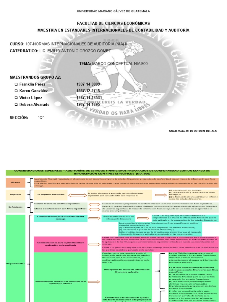 Mapa Conceptual Nia 800 | PDF | Auditoría | Contralor