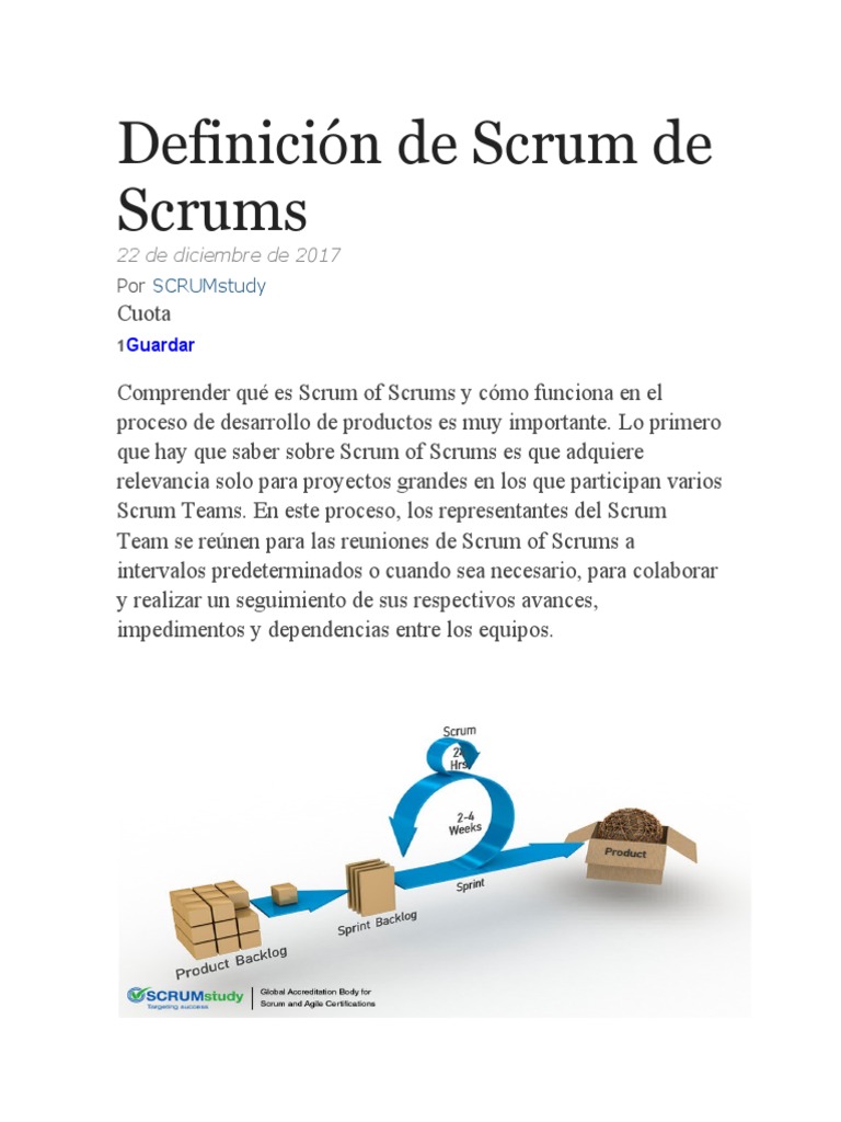 Definición de Scrum de Scrums | PDF | Scrum (desarrollo de software)