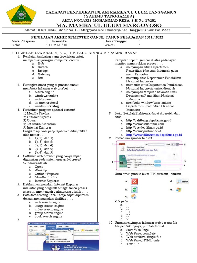 Soal TIK Kelas 11 | PDF