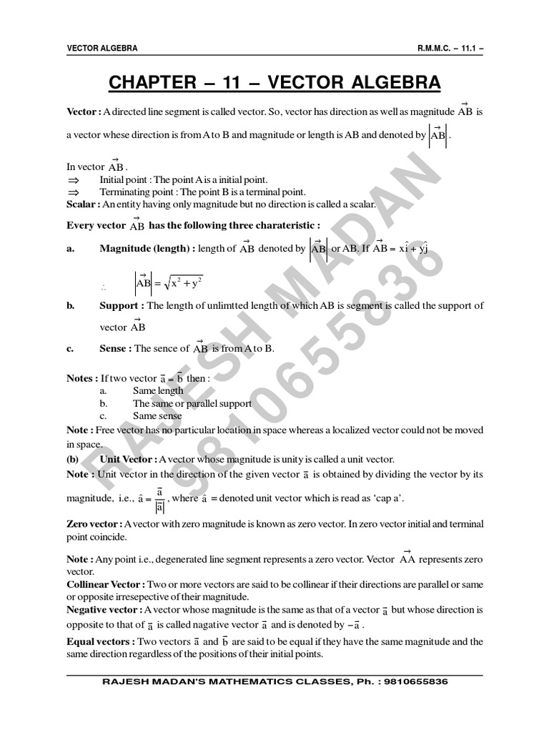 Vector Algebra Concepts | PDF | Euclidean Vector | Triangle