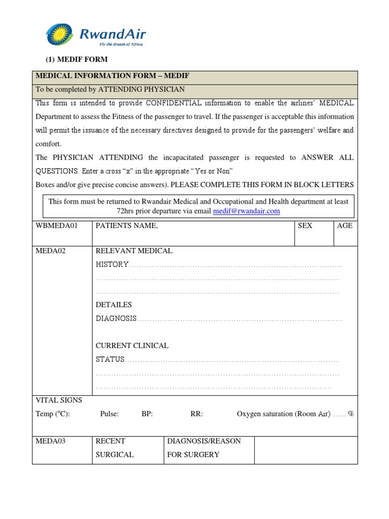 Medif Form Latest | PDF | Surgery | Medicine