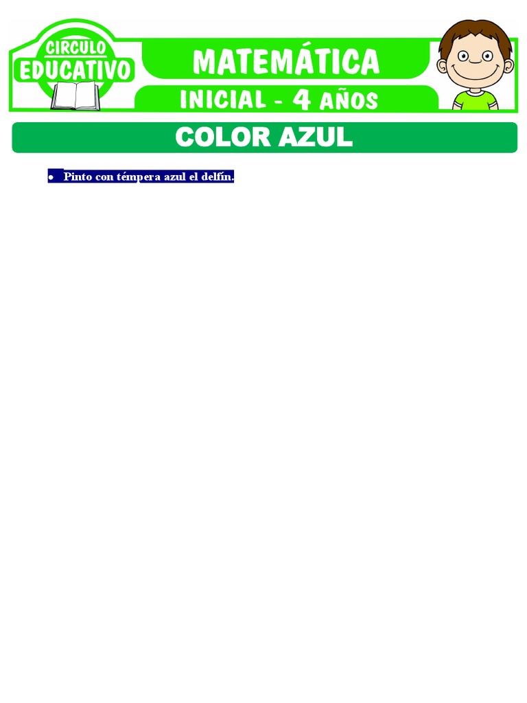 Actividades Con El Color Azul para Ninos de Cuatro Anos | PDF