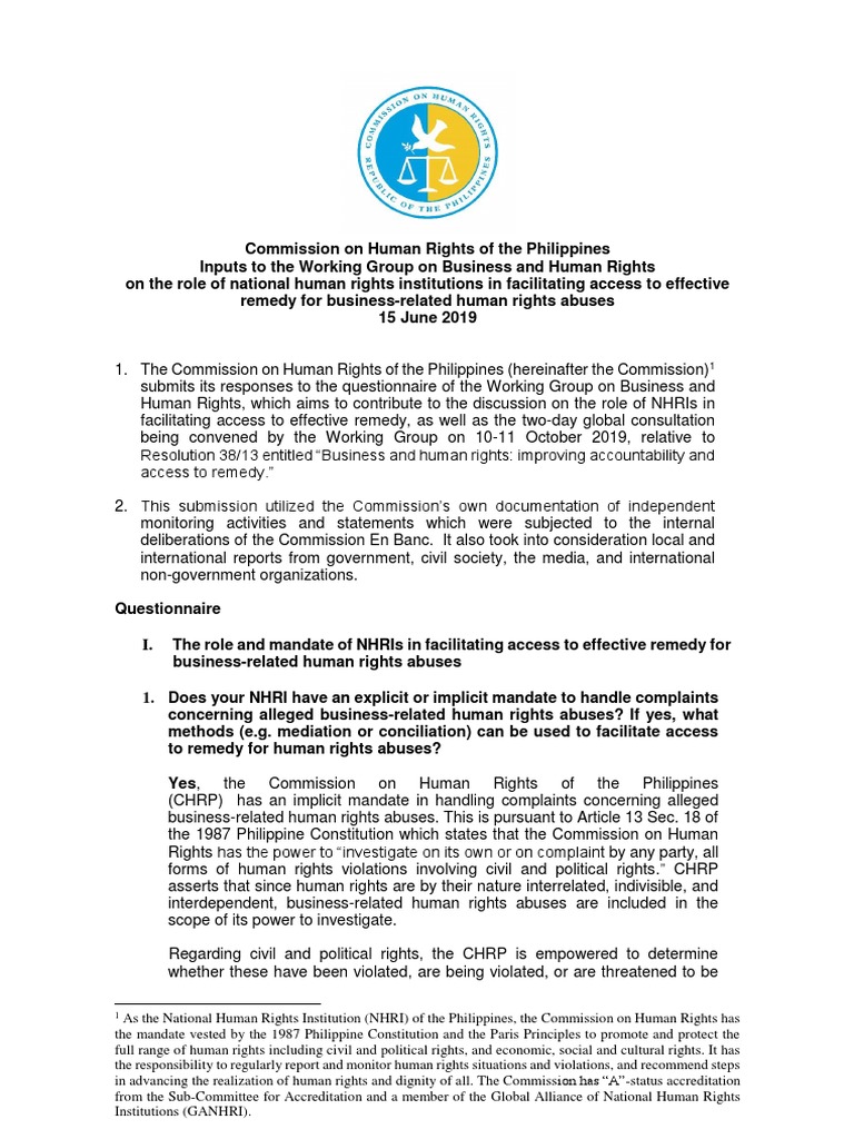 Commission On Human Rights - Philippines | PDF