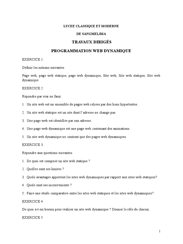 TD Programmation Tle TI | PDF