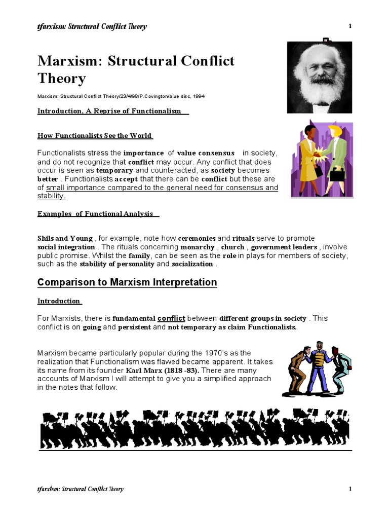 Marxism vs Functionalism: Conflict Theory | PDF | Marxism | Scientific ...