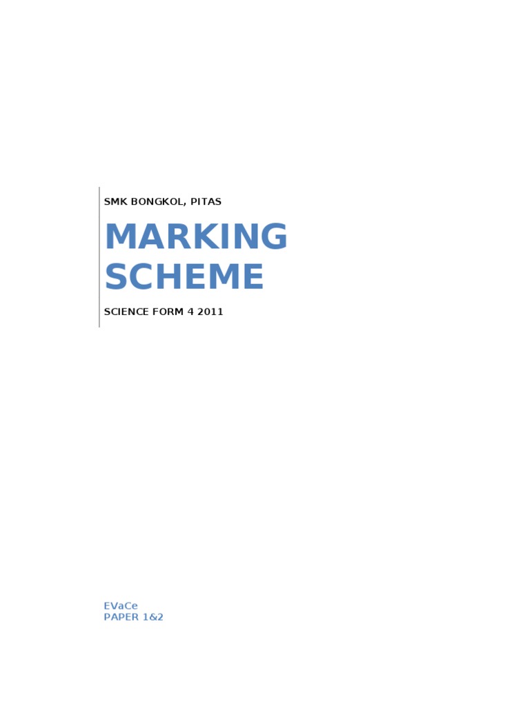 Marking Scheme: SMK Bongkol, Pitas | Download Free PDF | Cell Growth ...