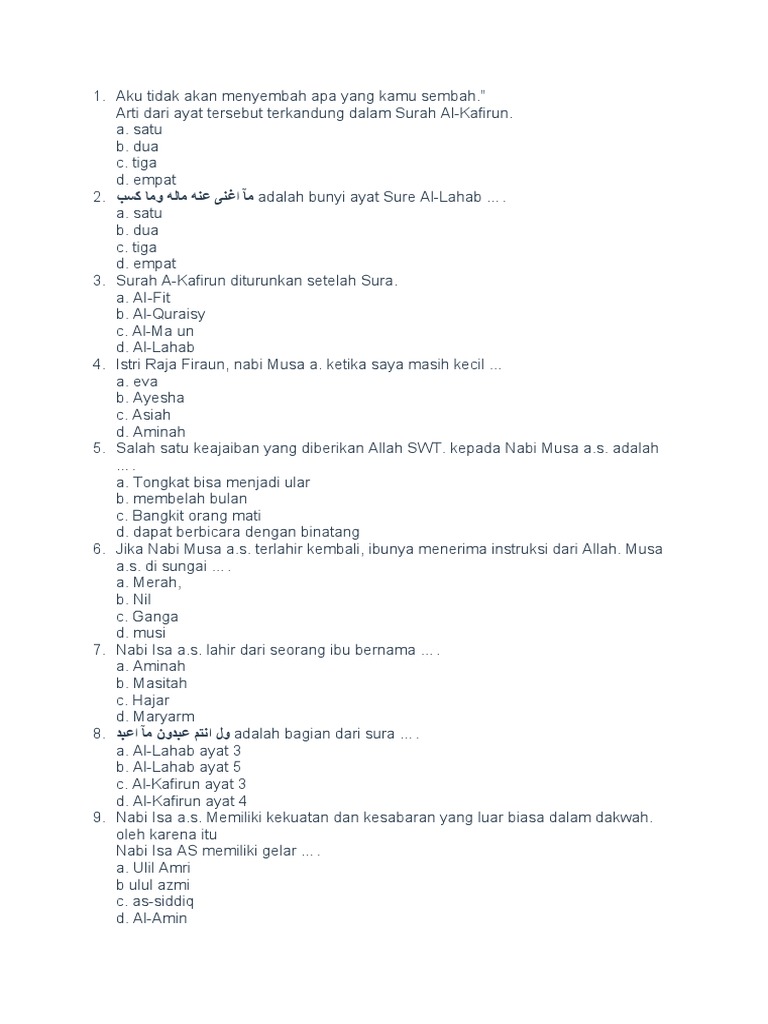 Bunda Soal Kls 5 Uas | PDF