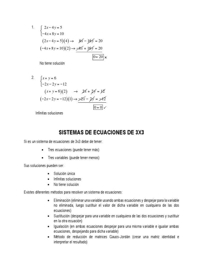 Clase 07 - Sistemas de Ecuaciones de 3x3 | PDF | Sistema de ecuaciones lineales | Ecuaciones