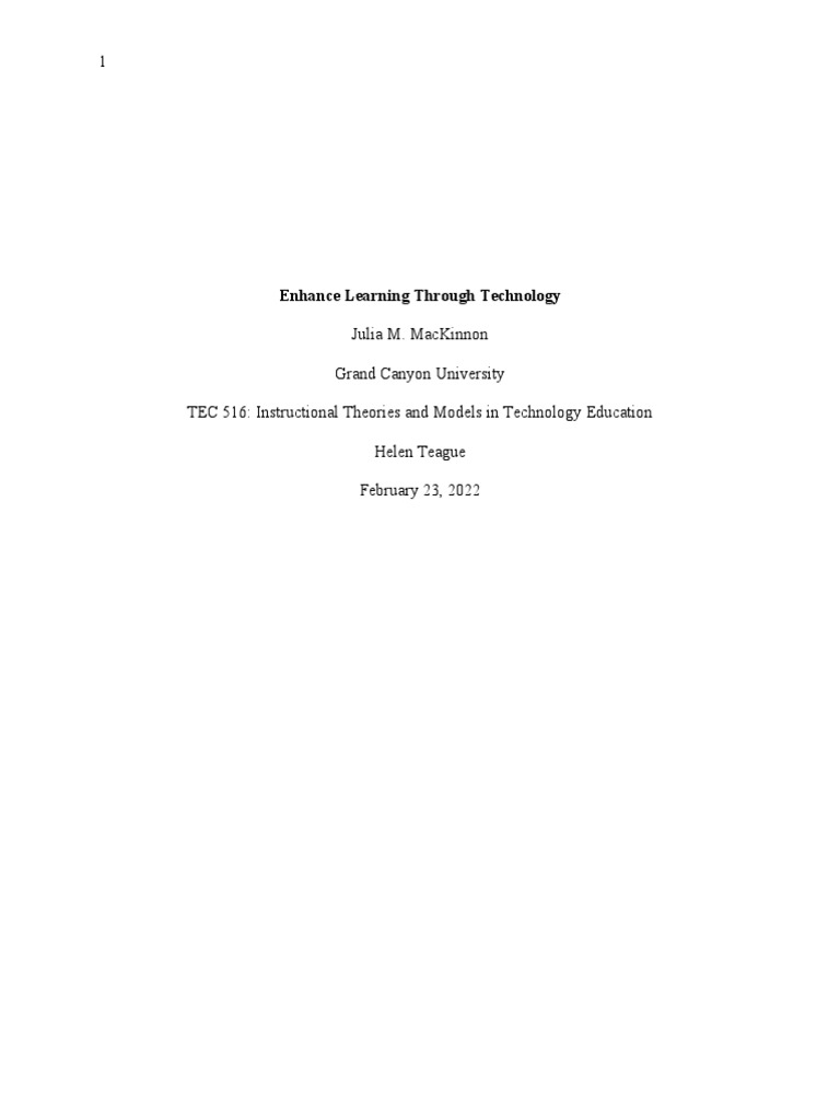 Technology Enhanced Learning | PDF | Teachers | Constructivism (Philosophy Of Education)
