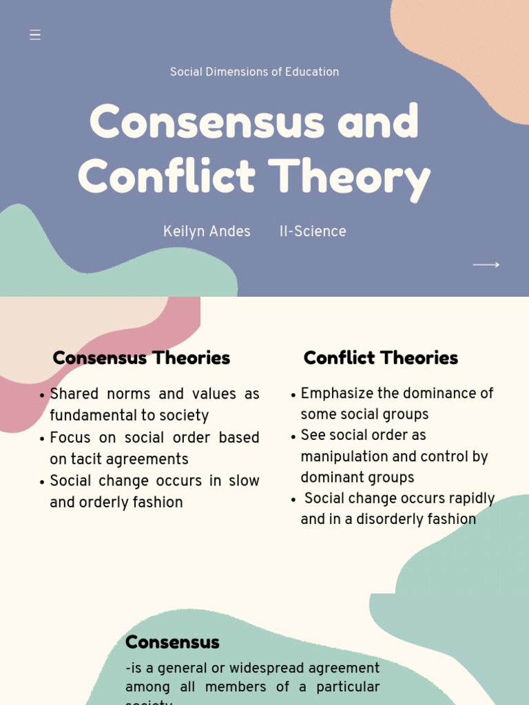 (Prelim) - Consensus and Conflict Theory | PDF | Society | Consensus ...