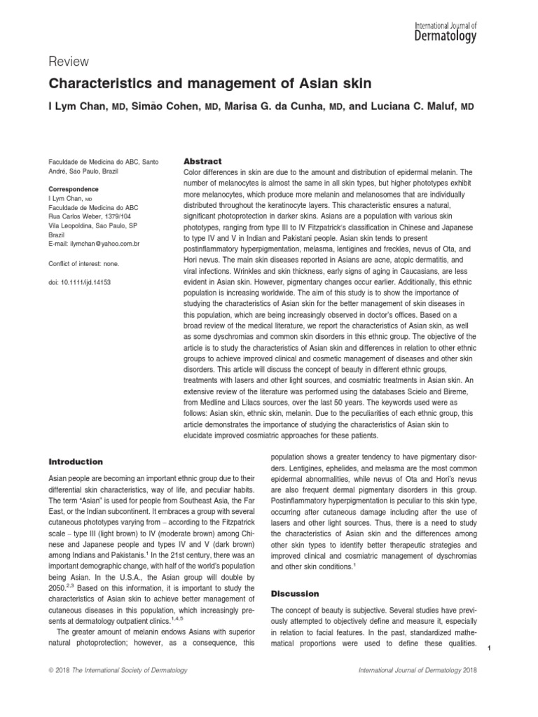 Asian Skin: Characteristics & Care | PDF | Scar | Laser