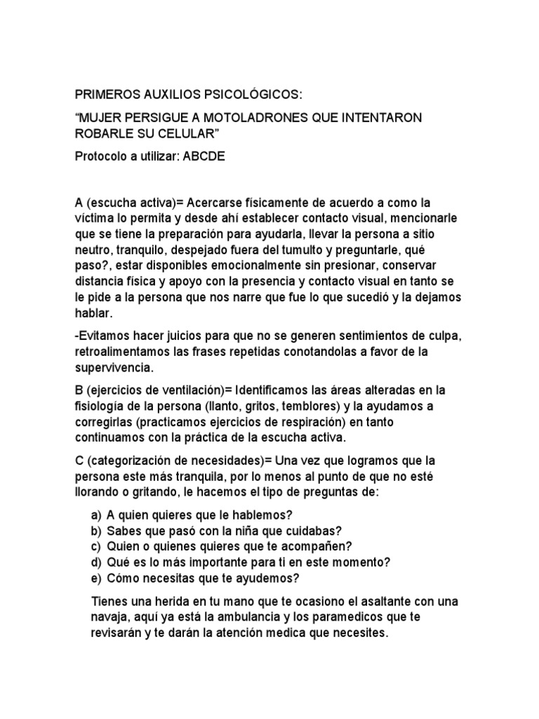 Ejemplo de Caso Resuelto Con Protocolo Abcde | PDF | Ansiedad | Salud ...