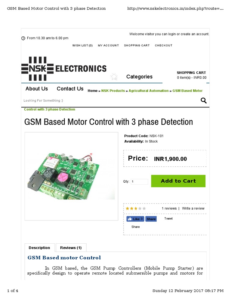 GSM Based Motor Control With 3 Phase Detection: Price | PDF | Gsm ...