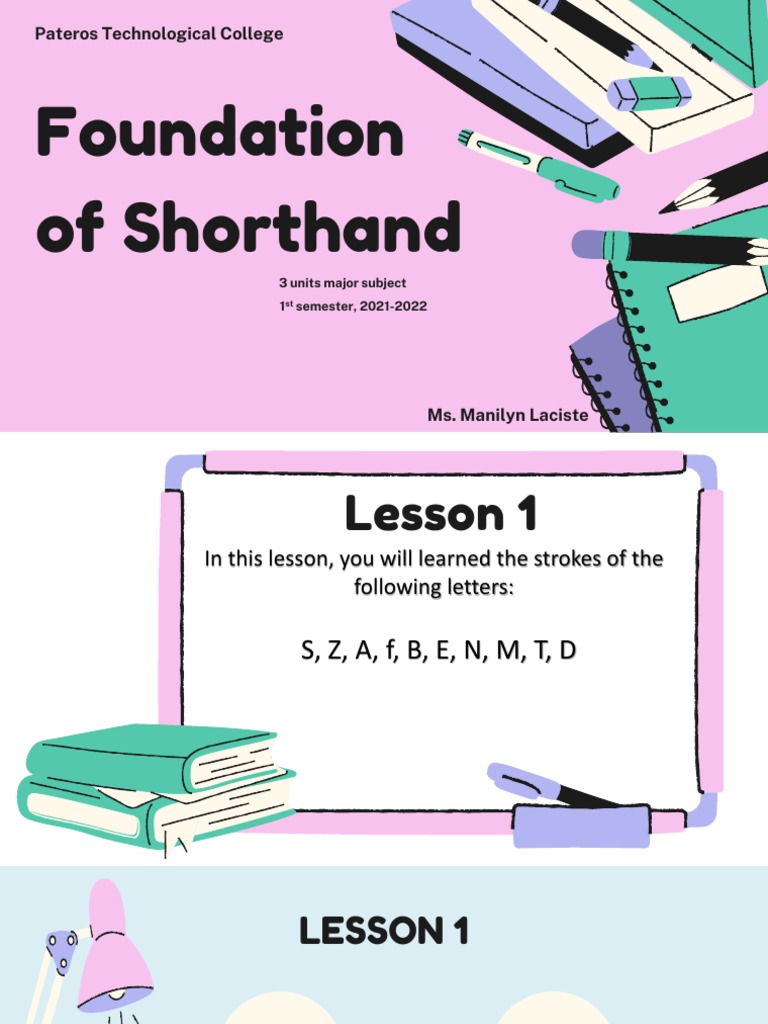 Foundation of Shorthand: Pateros Technological College | PDF ...