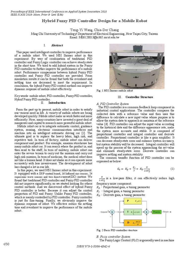 Hybrid Fuzzy PID Controller Design For A Mobile Robot: Teng-Yi Wan Chia-Der Chang | PDF ...